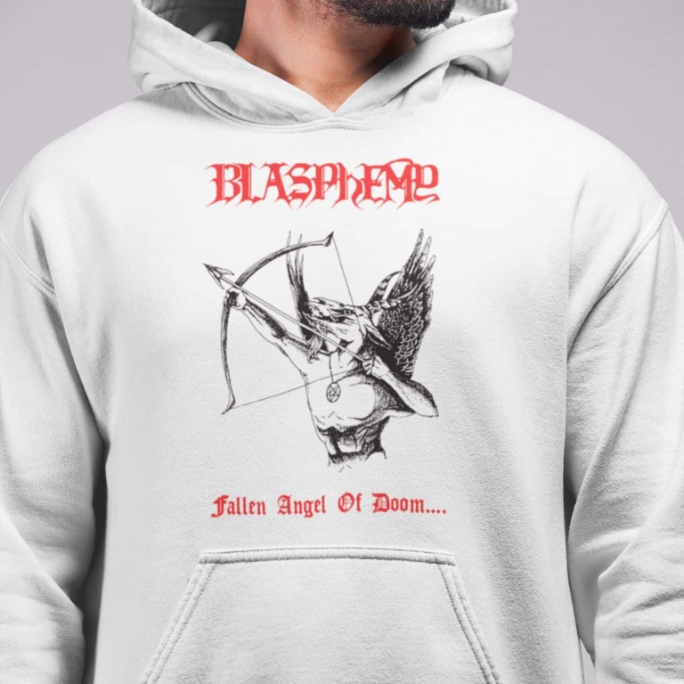 Blasphemy Band Hoodie, Blasphemy Fallen Angel of Doom Artwork Hooded ...