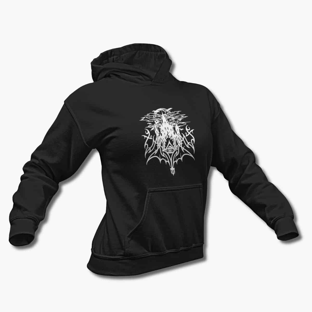 Vargrav Hoodie, Vargrav Logo Black Hooded Pullover, Black Metal ...