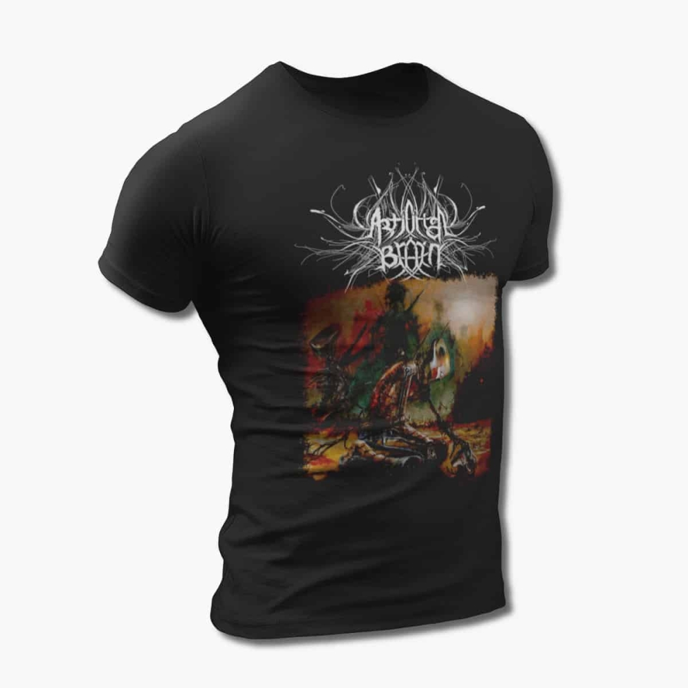 Artificial Brain Band T-Shirt, Artificial Brain Infrared Horicon Black Tee Shirt, Technical ...