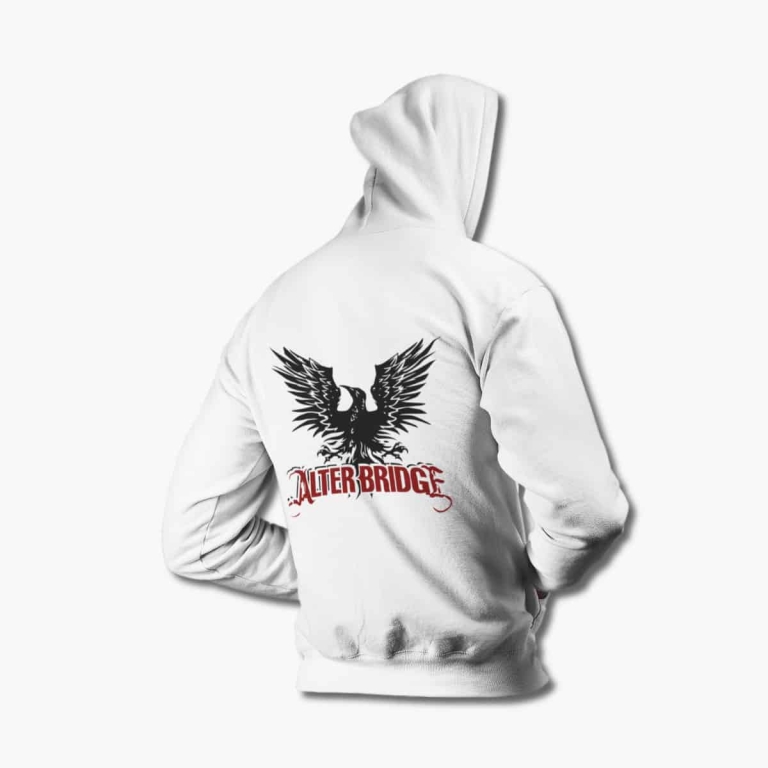 Alter Bridge Hoodie, Alter Bridge Blackbird White Hooded Sweatshirt ...