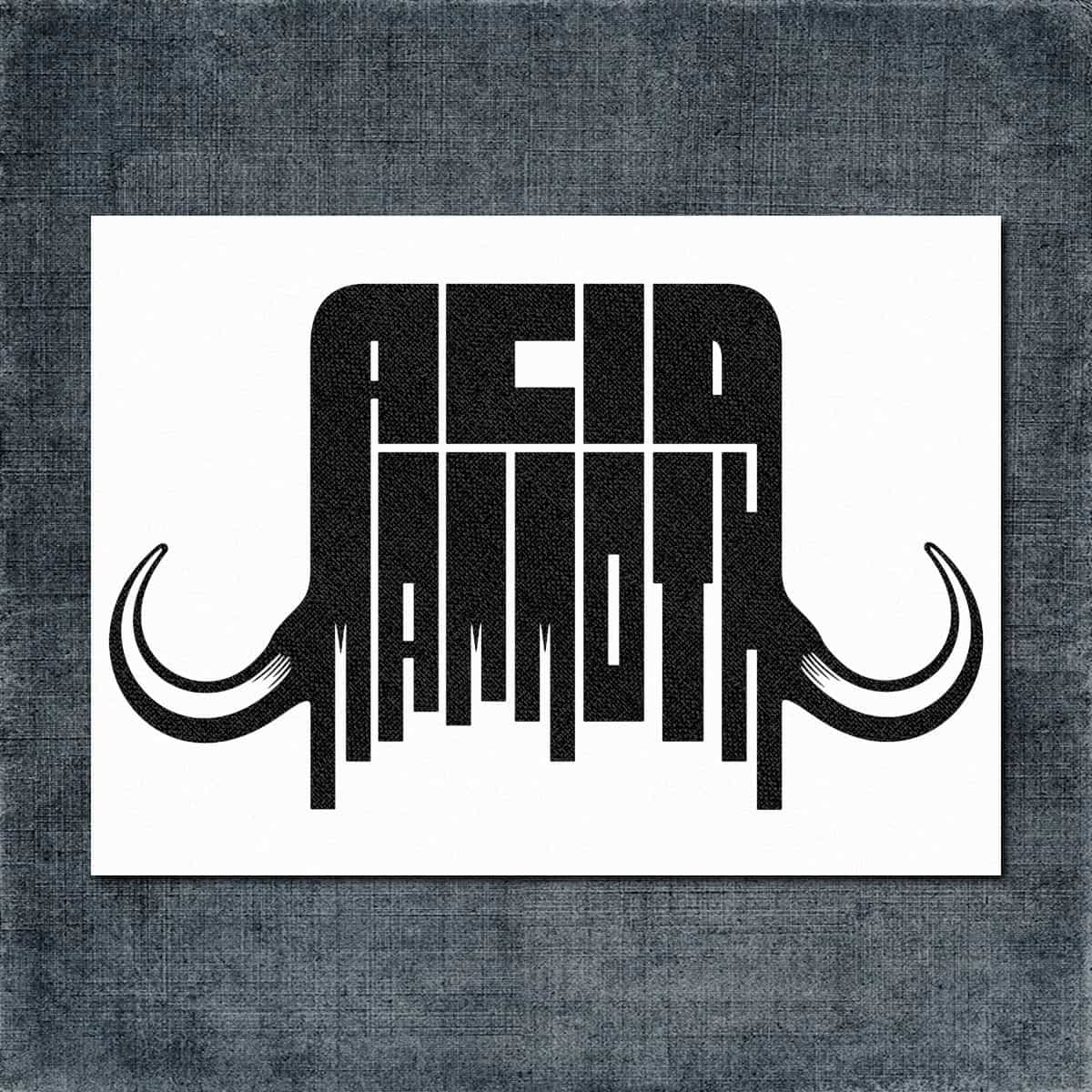 Acid Mammoth Back Patch, Acid Mammoth Band Logo Big White Back Patch – Metal Band T-Shirt ...