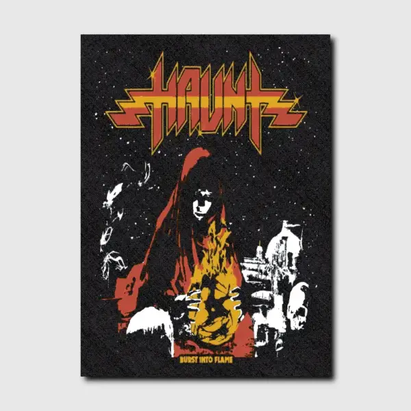 Haunt Burst Into Flame Back Patch – Metal Band T-Shirt | Print On ...